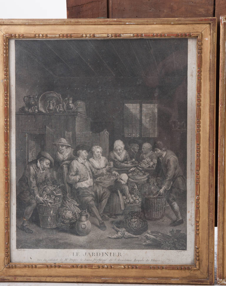 French 19th Century Pair of Framed Lithographs at 1stdibs