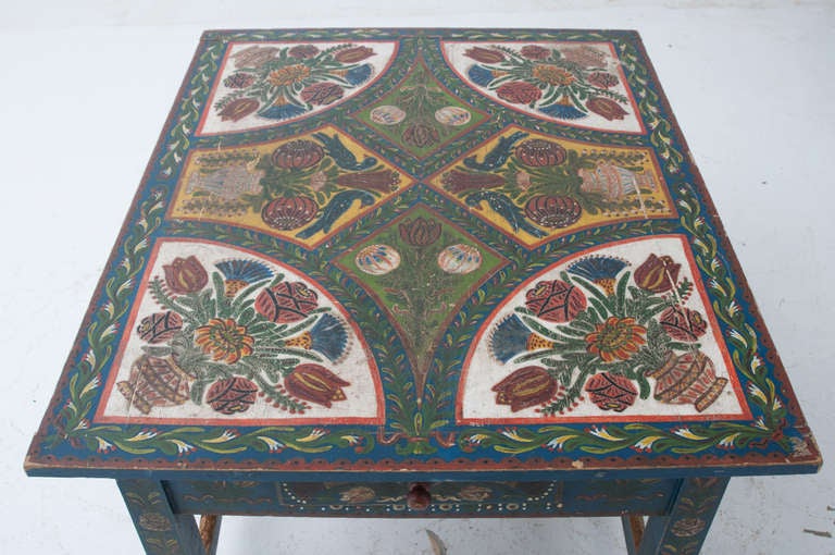 Hungarian Painted Coffee Table Made in 1946 at 1stDibs