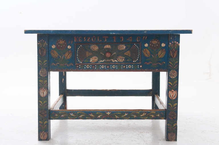 Hungarian Painted Coffee Table Made in 1946 at 1stDibs
