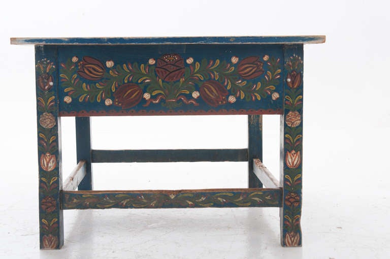 Hungarian Painted Coffee Table Made in 1946 at 1stDibs