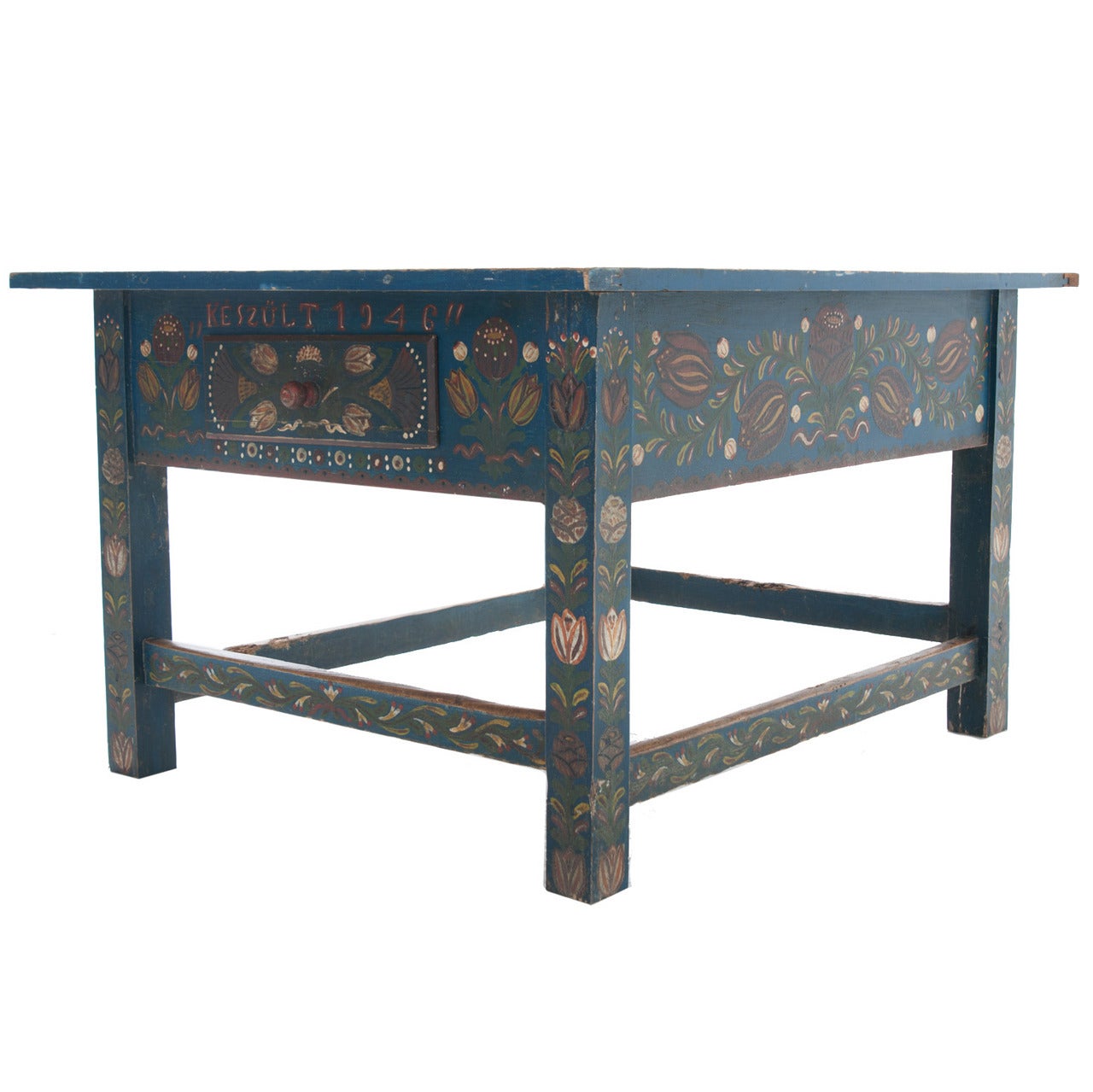 Hungarian Painted Coffee Table Made in 1946 at 1stDibs