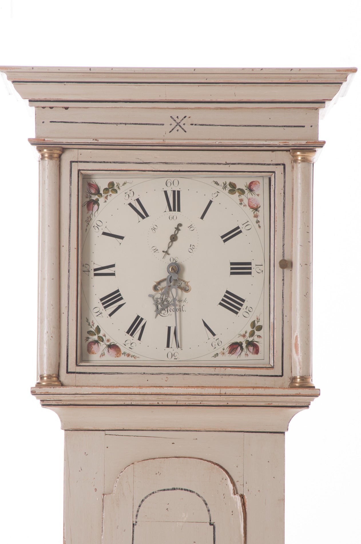 English 19th Century Regency Tall Painted Case Clock at 1stDibs