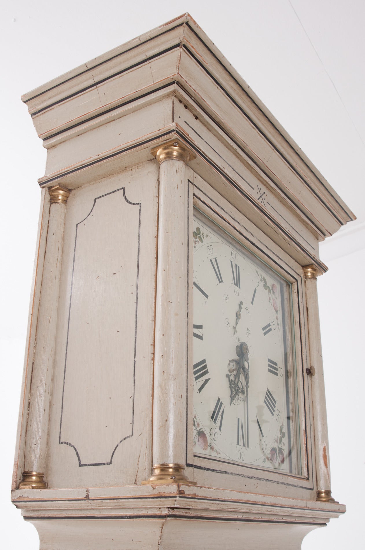 English 19th Century Regency Tall Painted Case Clock at 1stDibs
