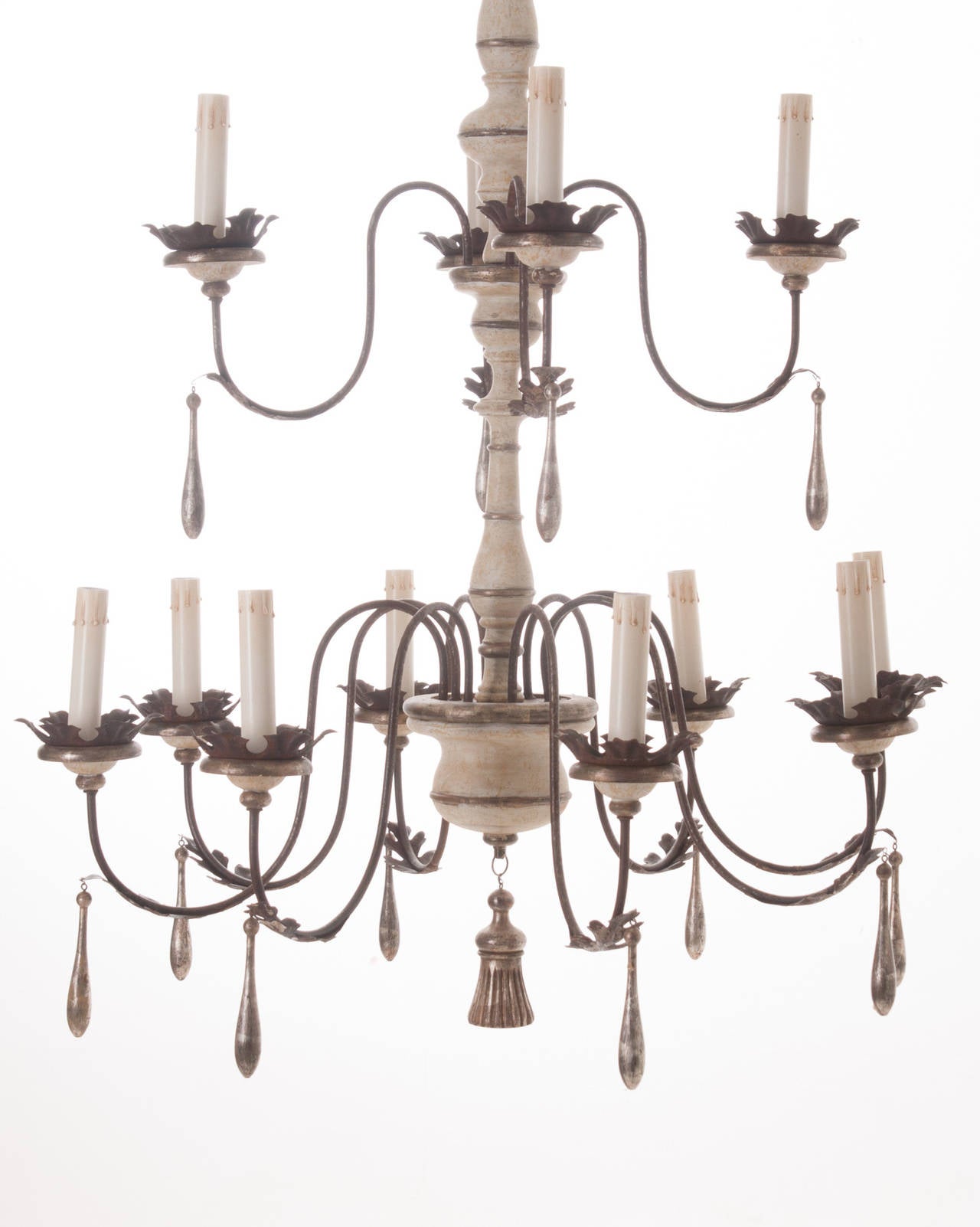 Italian Reproduction Painted 12 Light Chandelier at 1stDibs