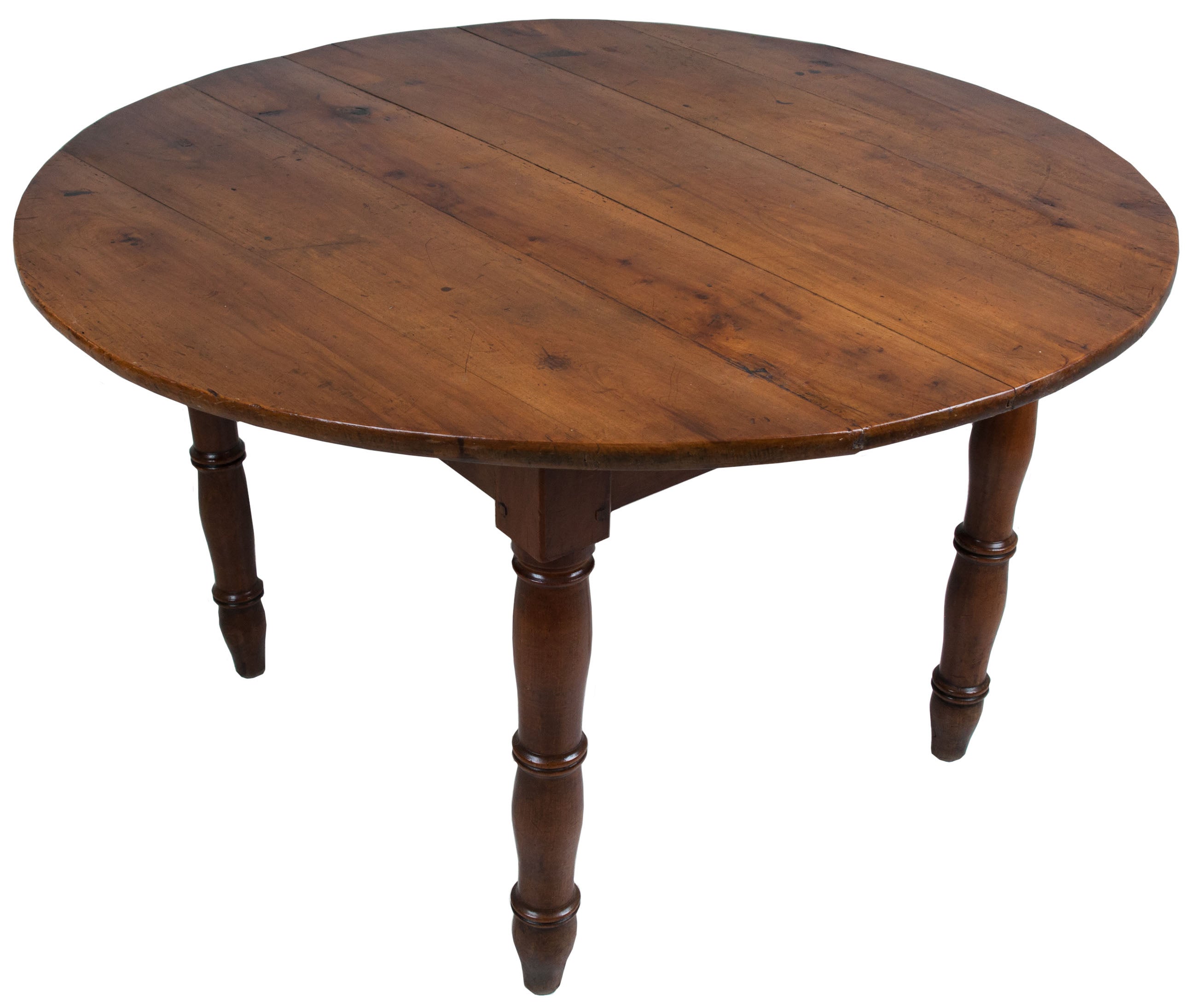 French Cherry Wood 47" Round Table at 1stDibs