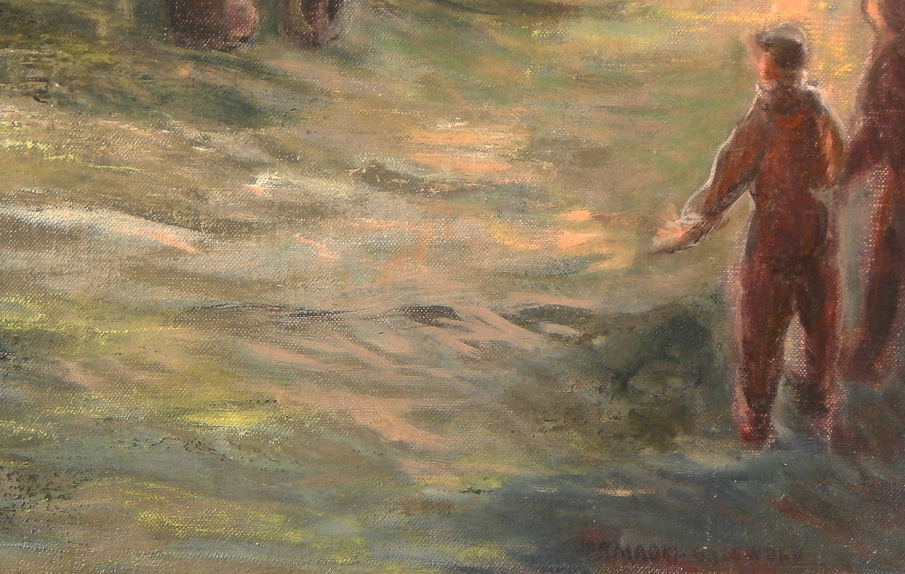 "Circus Setting Up at Night, " Atmospheric Social Realism Painting ...