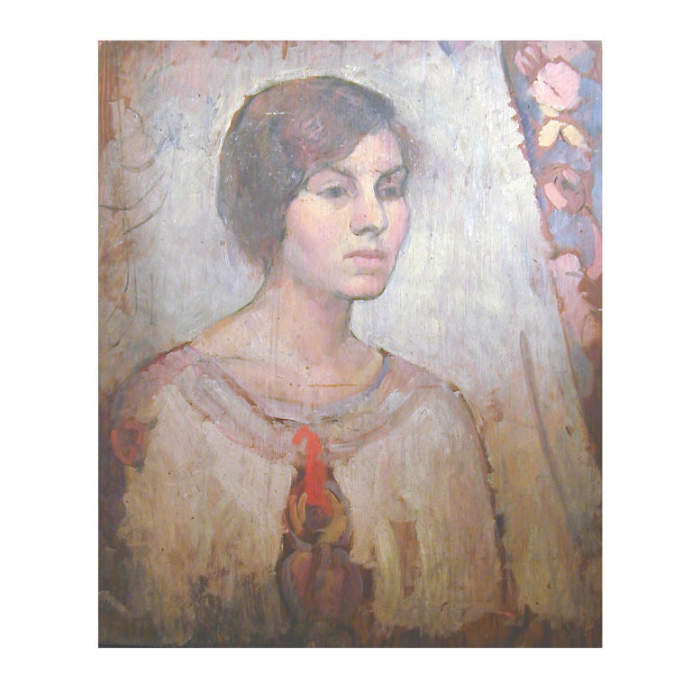 Double-sided Painting with Two Portraits, Circa 1930s at 1stDibs