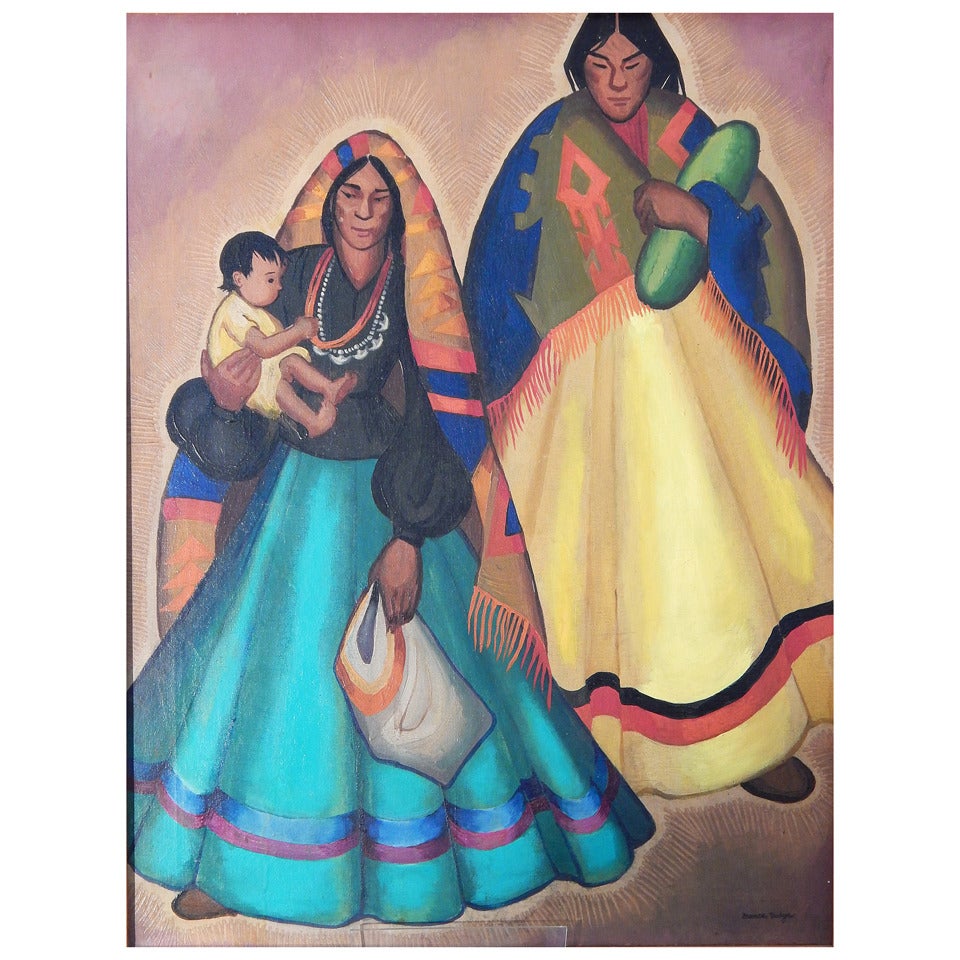"Navajo Women," Important WPA-era Painting by Frances Badger at 1stDibs