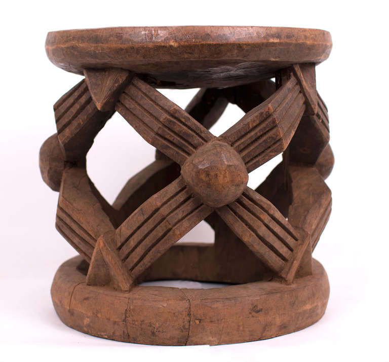 Antique Carved Wood Stool at 1stDibs