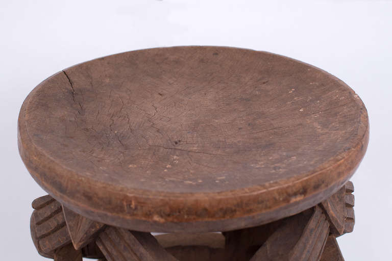 Antique Carved Wood Stool at 1stDibs