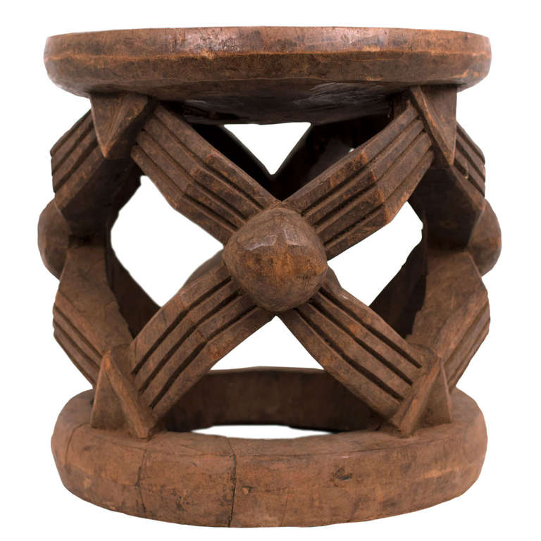 Antique Carved Wood Stool at 1stDibs