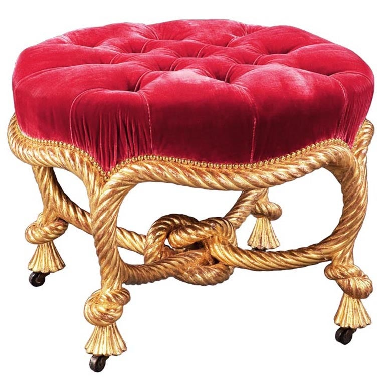 A Large Napoleon III Giltwood Rope Stool at 1stDibs