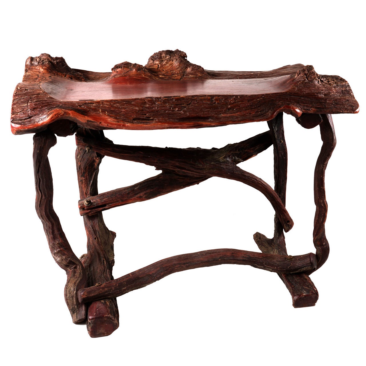 Sculptural Redwood Desk at 1stDibs