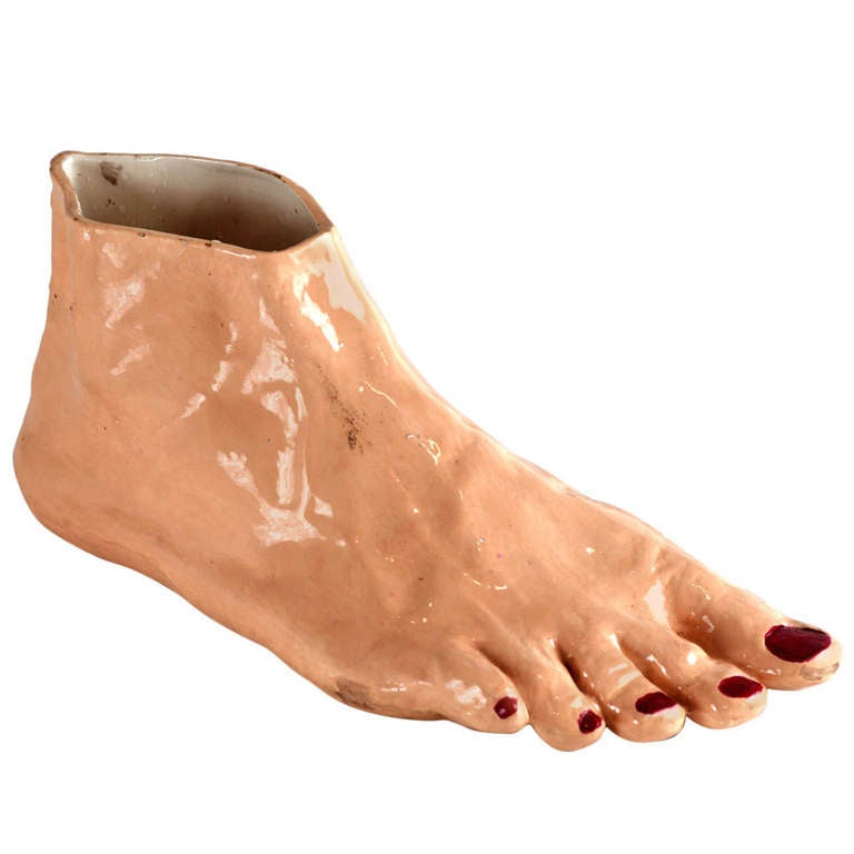 Glazed Ceramic Foot Sculpture at 1stDibs