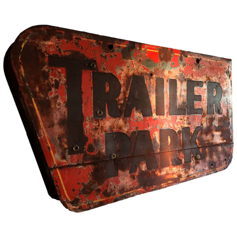 Large 'Trailer Park' Neon Sign Can at 1stDibs