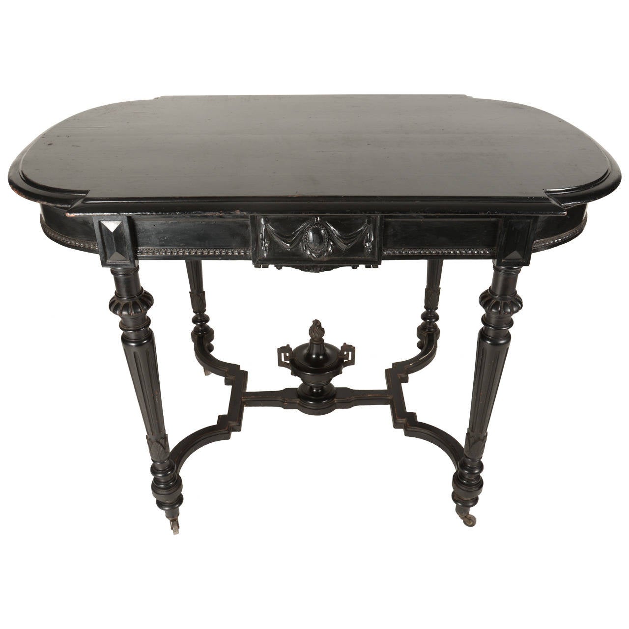 Black Ornate Side Table at 1stDibs