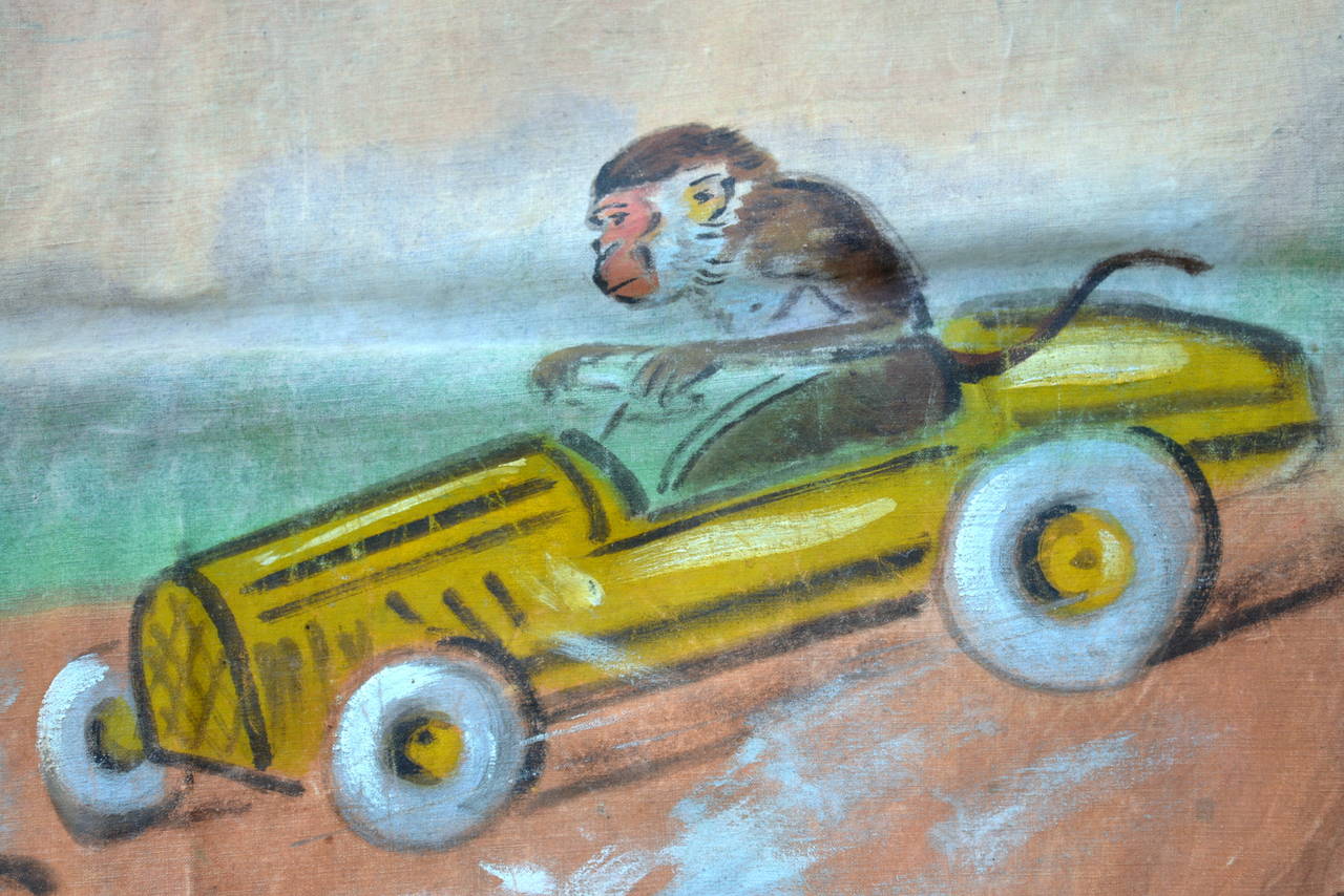 Monkey Speedway Banner For Sale at 1stDibs