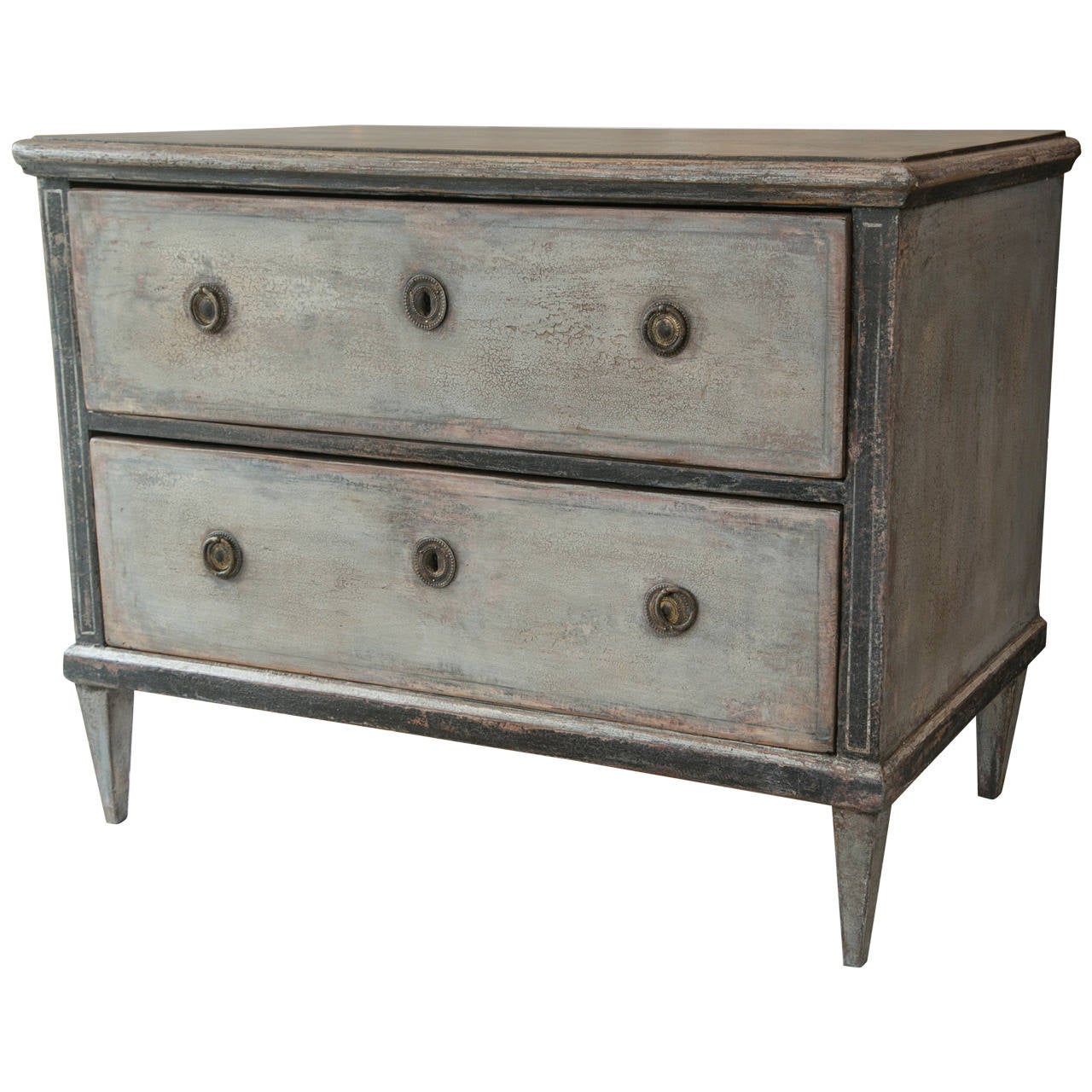Painted Neoclassic Chest of Drawers at 1stDibs