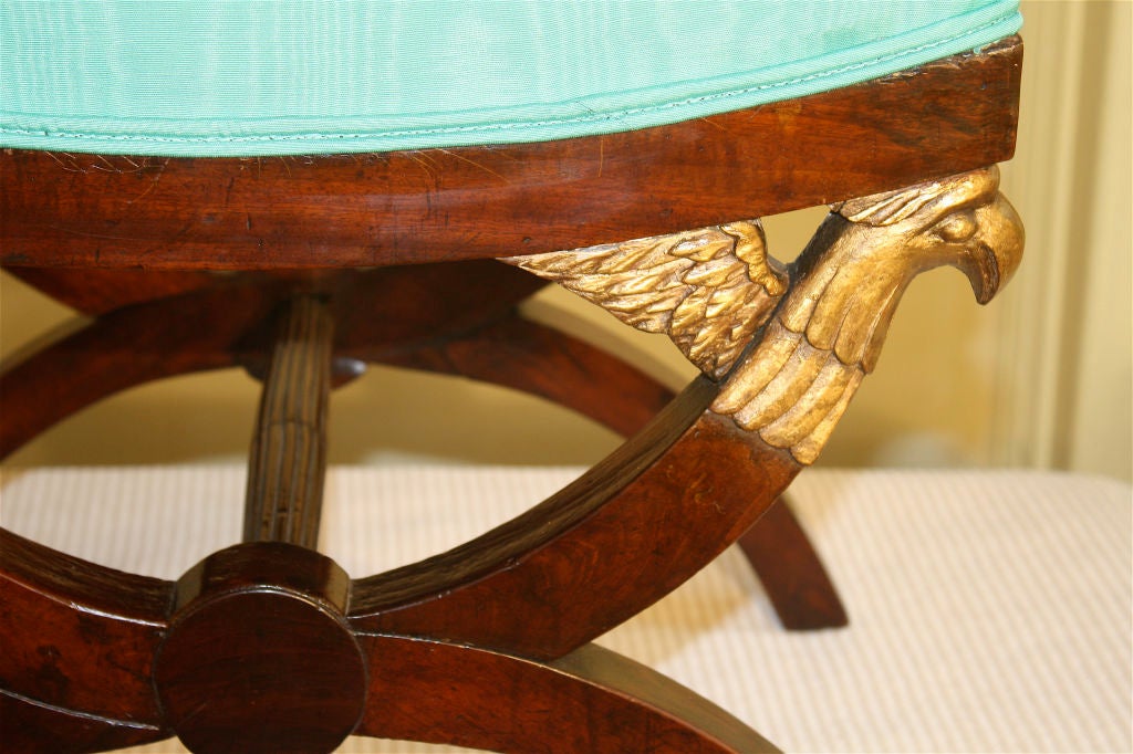 Napoleon 1st Curule Stool with Gilt Wood 'Birds of Prey' at 1stDibs