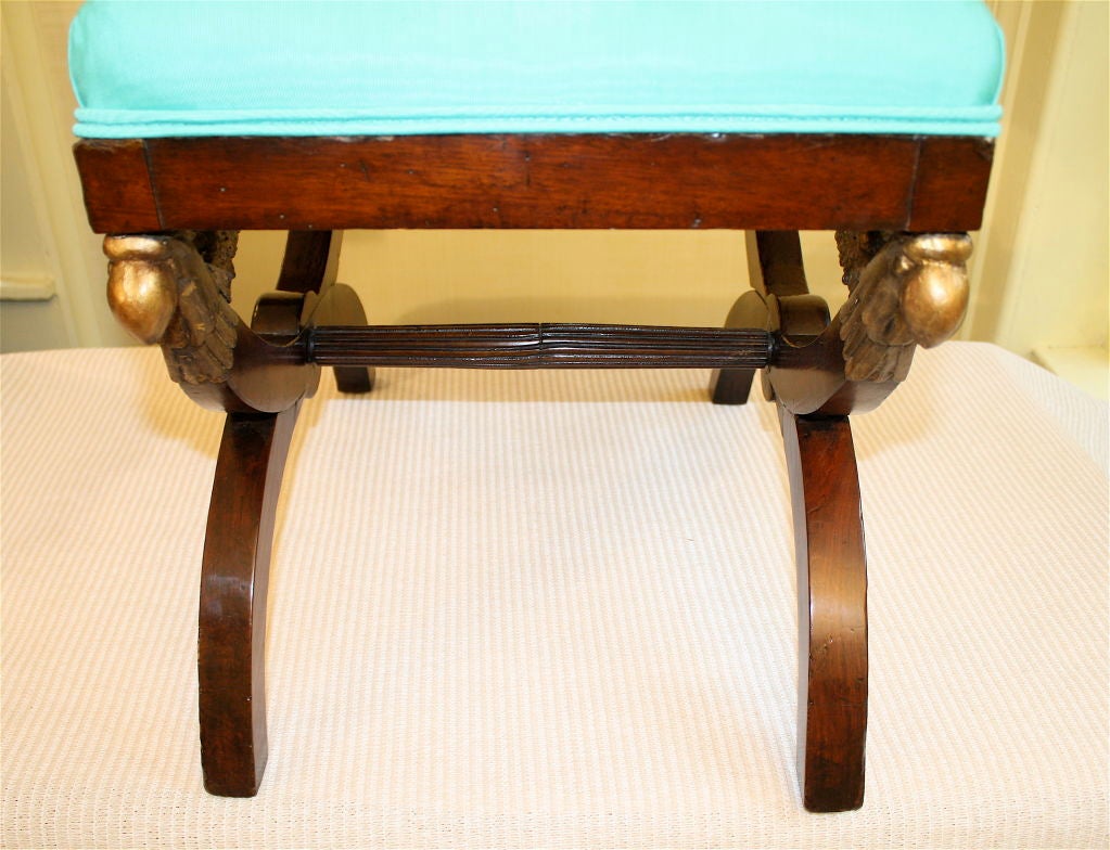 Napoleon 1st Curule Stool with Gilt Wood 'Birds of Prey' at 1stDibs