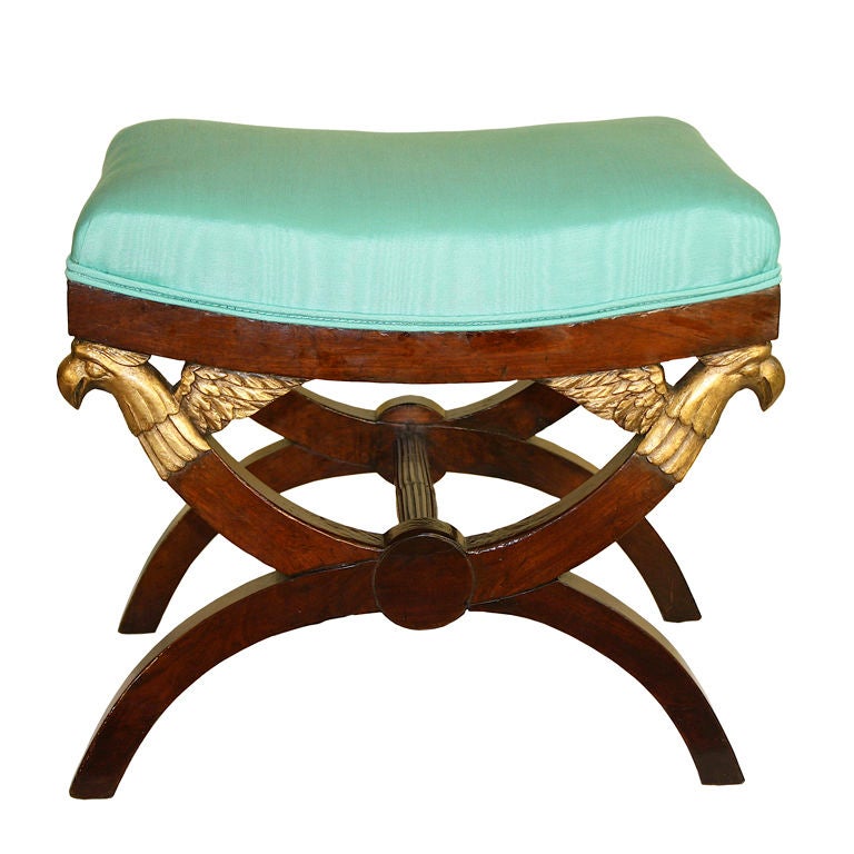 Napoleon 1st Curule Stool with Gilt Wood 'Birds of Prey' at 1stDibs