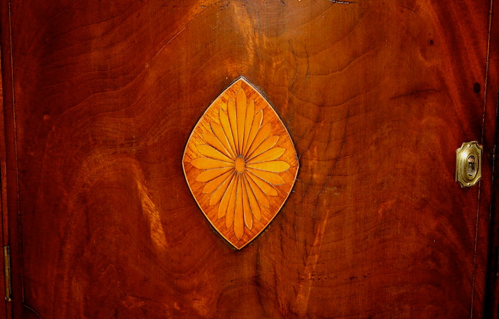 New York Federal Floral Inlaid Mahogany Sideboard at 1stDibs