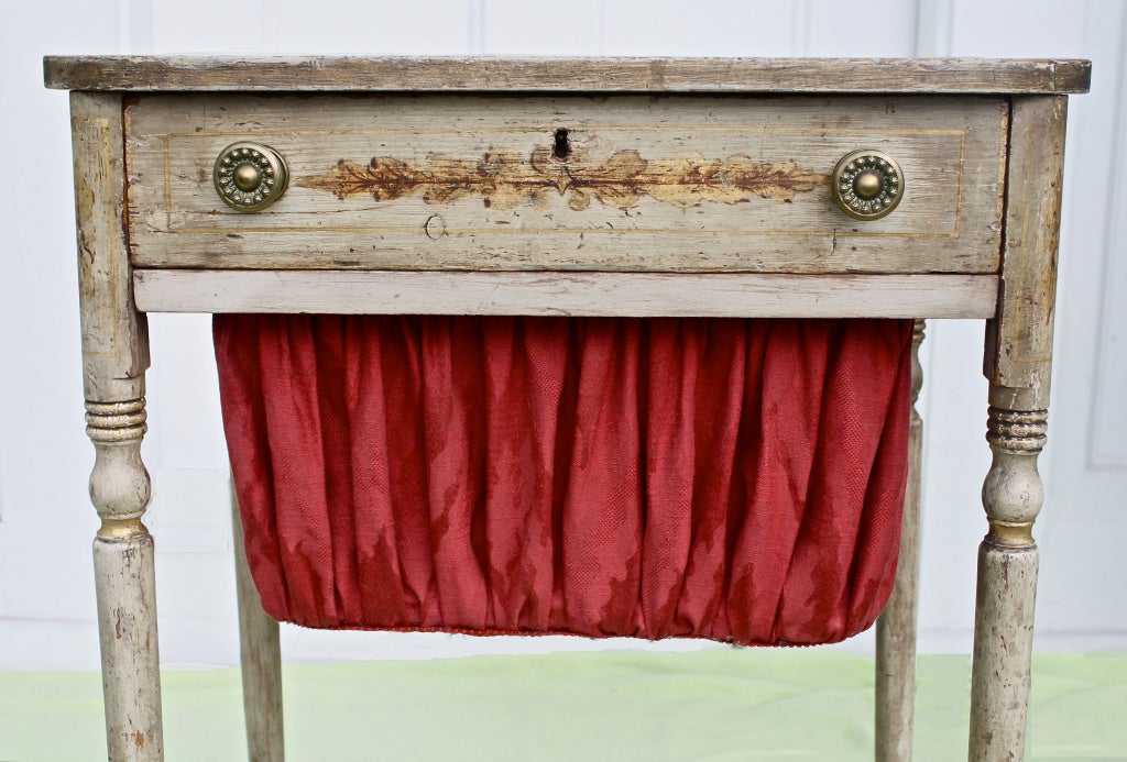 American Federal Japanned and Stenciled Needlework Table For Sale at ...