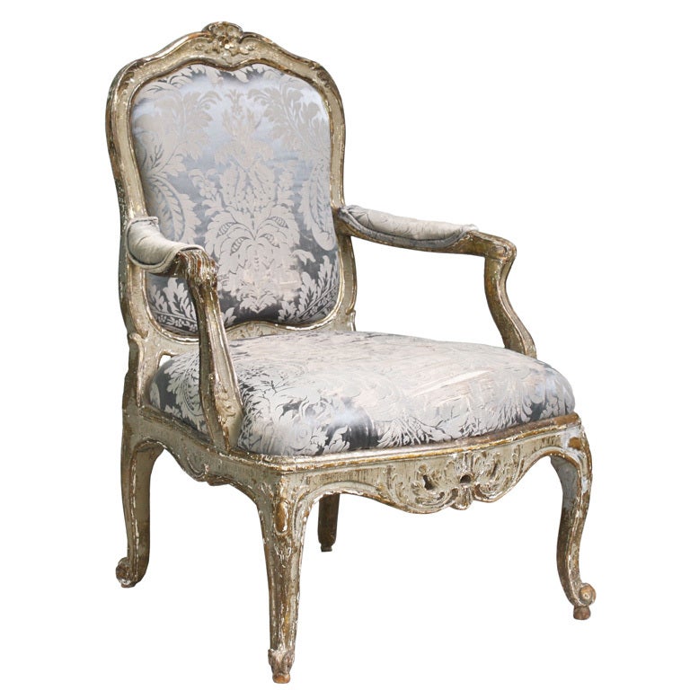 Italian Rococo Genoese Fauteuil For Sale at 1stDibs