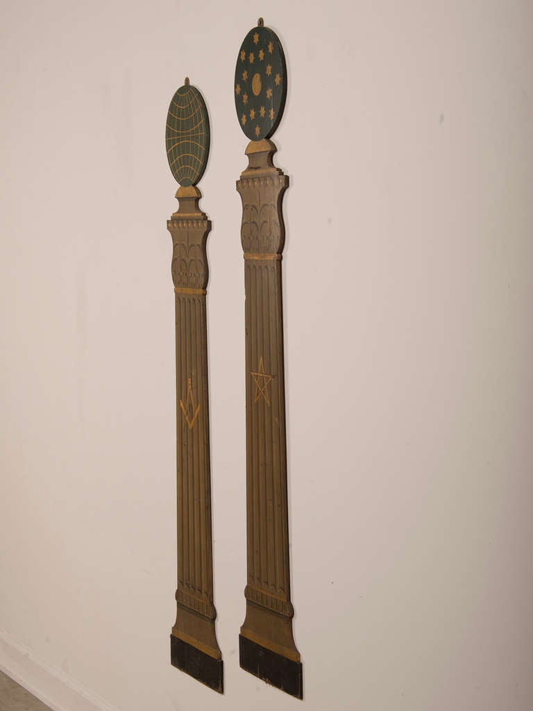 Pair of Masonic Order Plaques Shaped like Classical Columns English ...