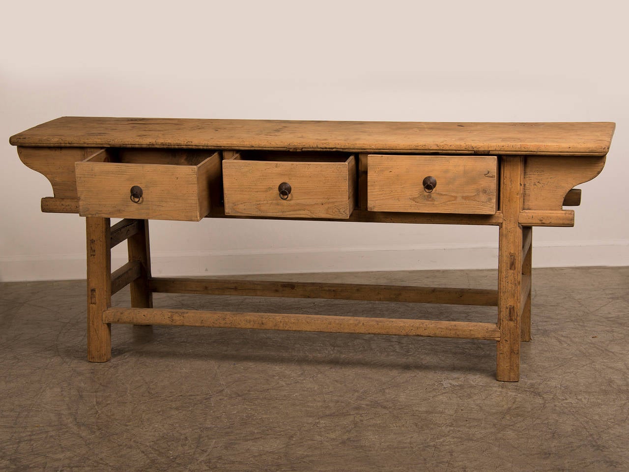 Striking Bleached Elm Serving Table, Kuang Hsu Period China circa 1875 ...