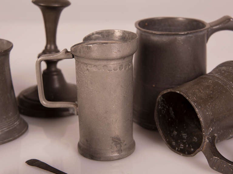 Set of Eleven English Pewter Pieces with Maker Stamps circa 1850 at 1stDibs