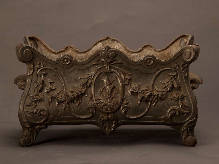 Baroque style cast iron jardiniere from Belle Epoque period, France c ...