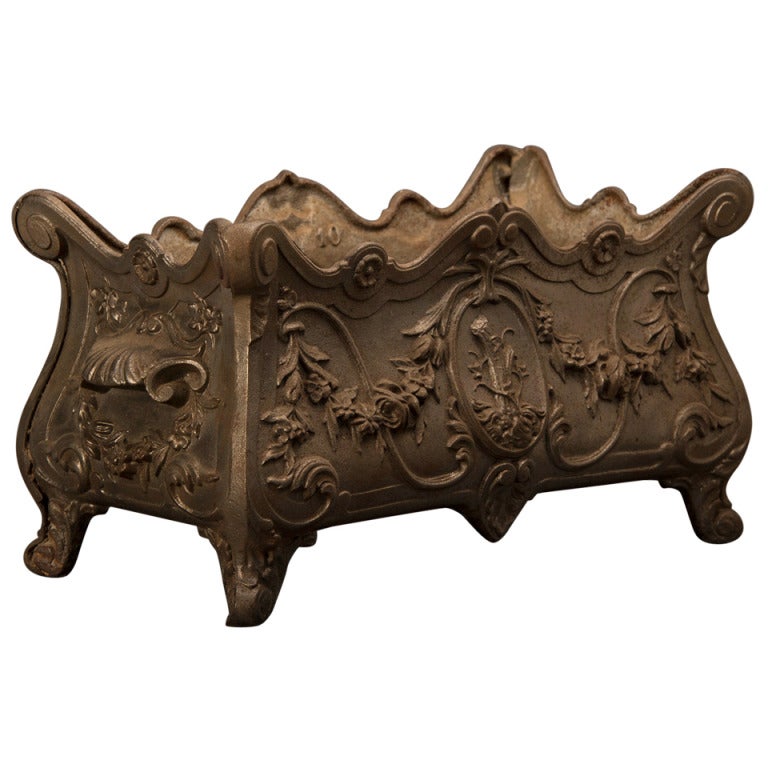Baroque style cast iron jardiniere from Belle Epoque period, France c ...