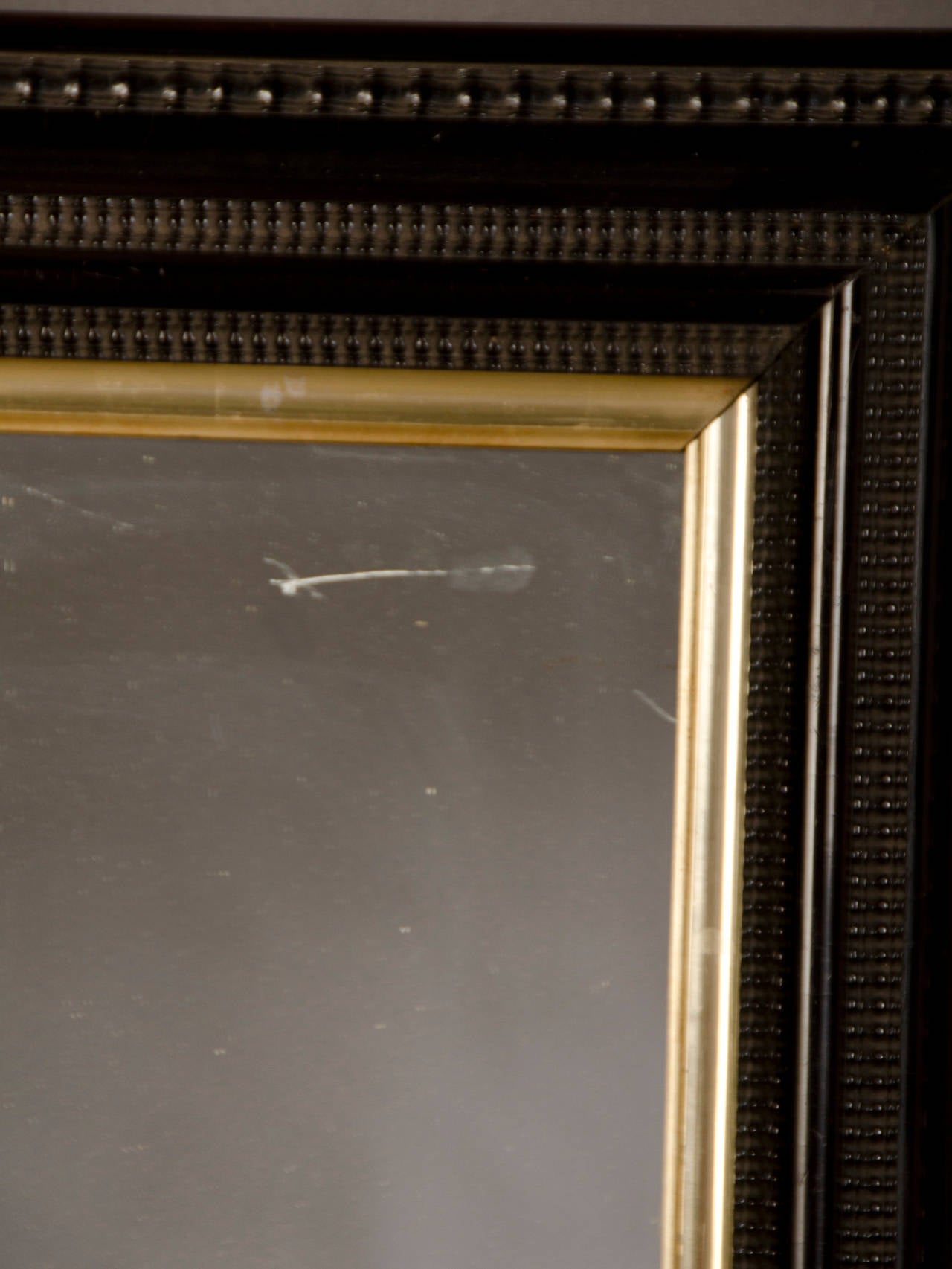 Rectangular Antique Dutch Black Frame Mirror, circa 1875 at 1stDibs