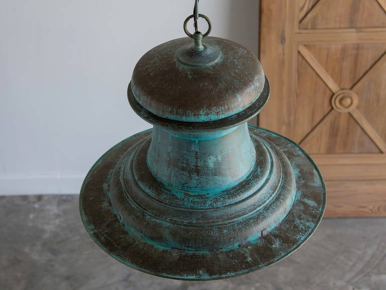 Verdigris Copper Industrial Fixture, France circa 1920 at 1stDibs