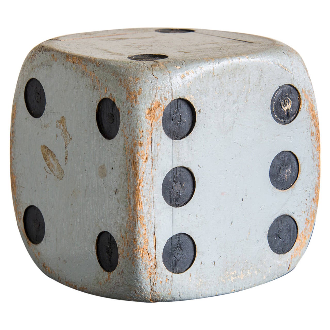 Vintage Large Scale Painted Wood Die, France circa 1940 at 1stDibs