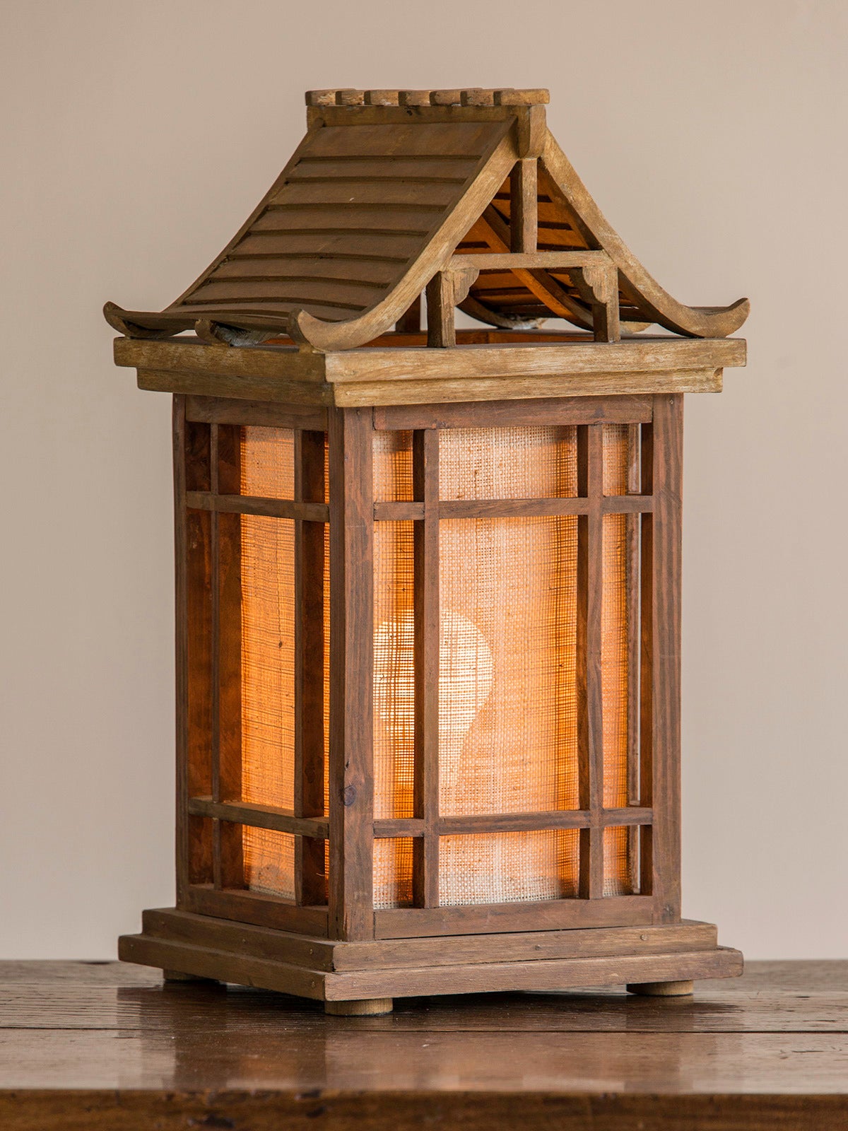 Vintage Wooden House, Japan circa 1930, Fitted as a Lamp at 1stDibs