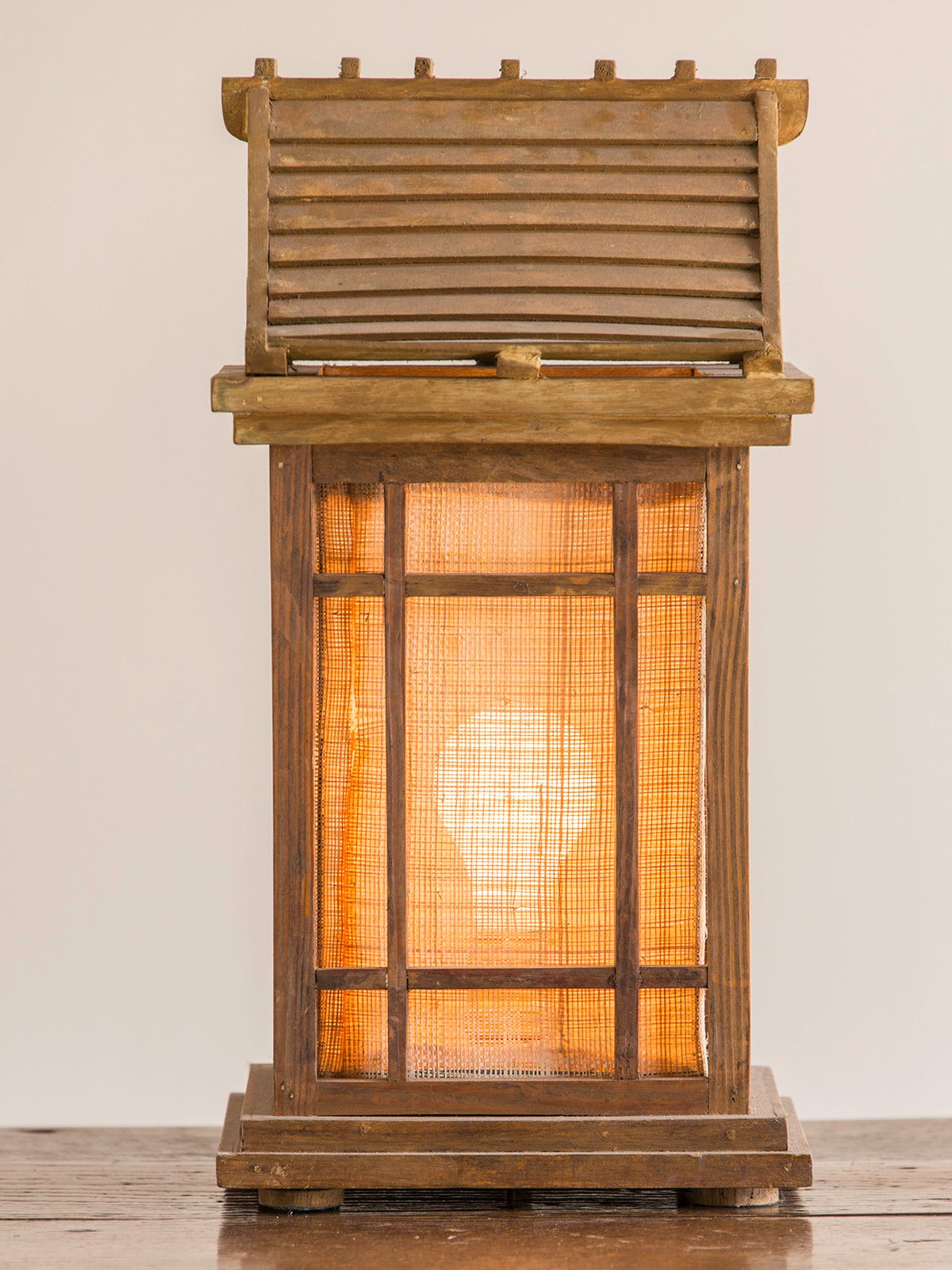 Vintage Wooden House, Japan circa 1930, Fitted as a Lamp at 1stDibs