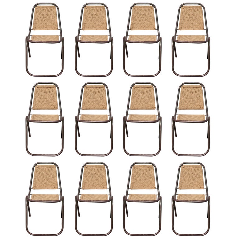 Rope Weave Stacking Chairs For Sale at 1stDibs