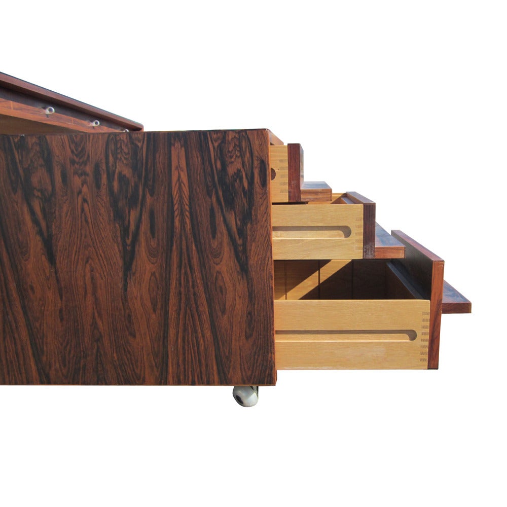 Vintage Rosewood Danish Modern Side Storage Unit by Bodil Kjaer at 1stDibs