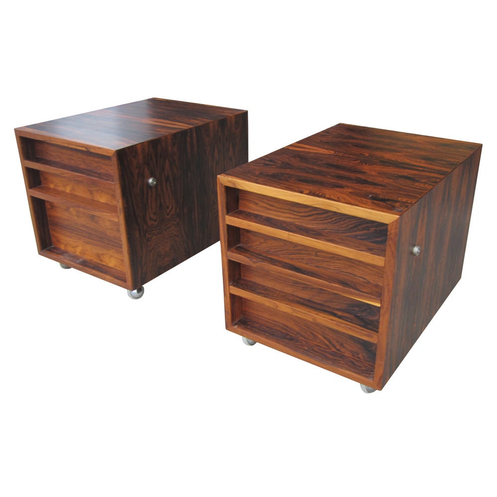 Vintage Rosewood Danish Modern Side Storage Unit by Bodil Kjaer at 1stDibs