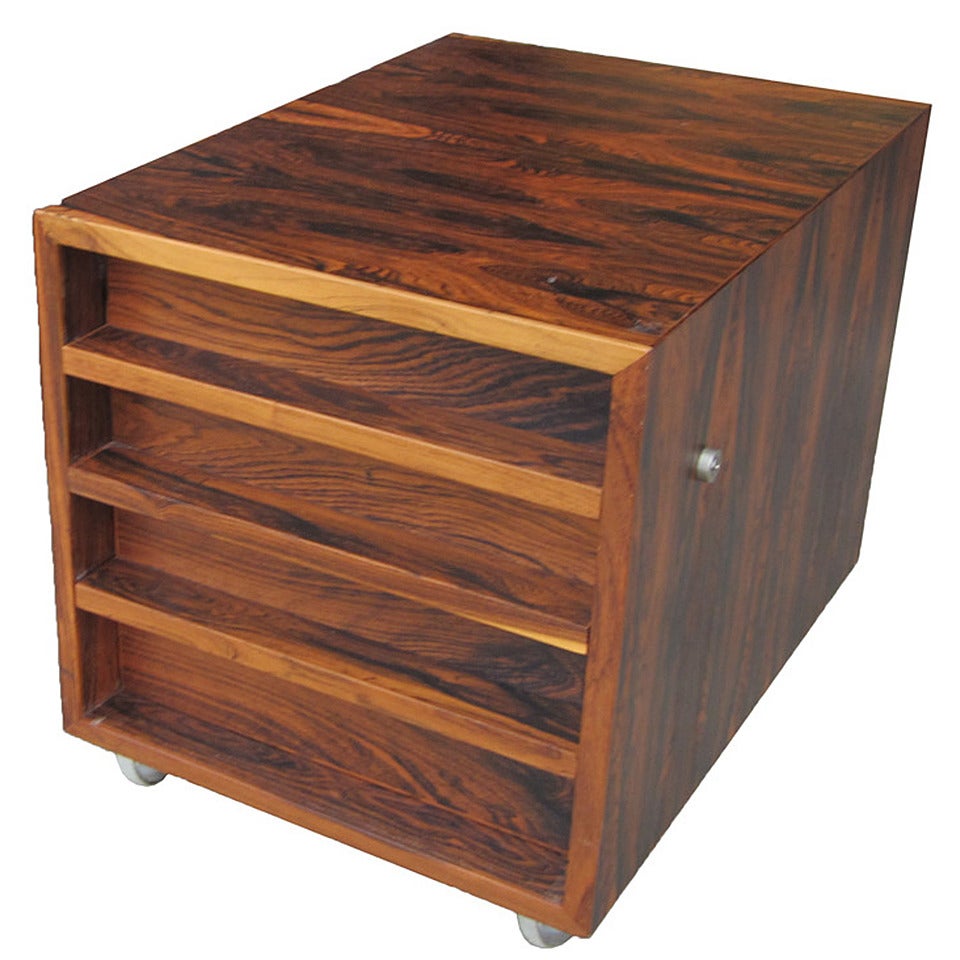 Vintage Rosewood Danish Modern Side Storage Unit by Bodil Kjaer at 1stDibs