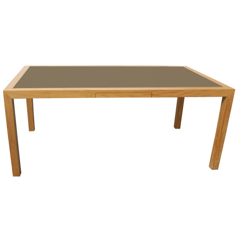 Maple Table With Leather Insert Top Desk at 1stDibs