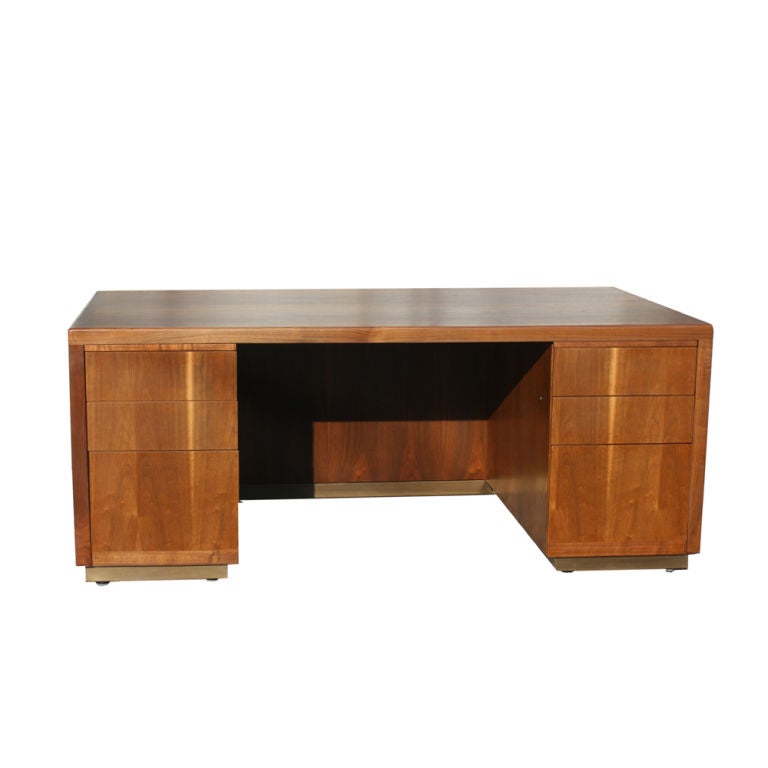 Walnut Helikon Executive Desk at 1stDibs | helikon desk, helikon office ...