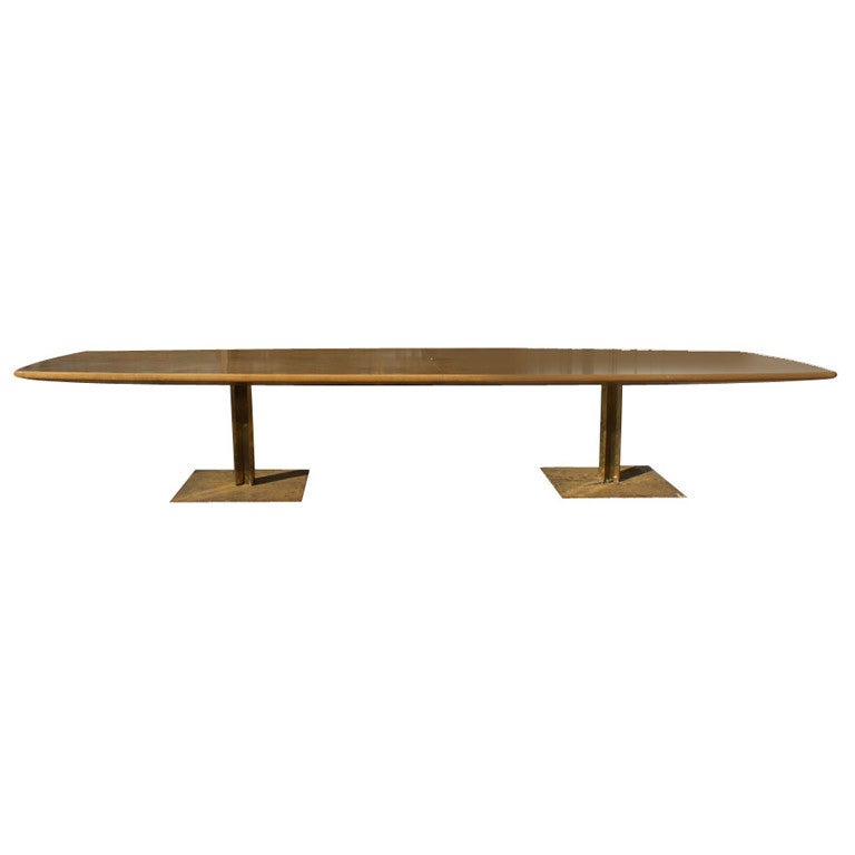 16ft Zographos Burled Boat Shape Conference Table at 1stDibs | custom ...
