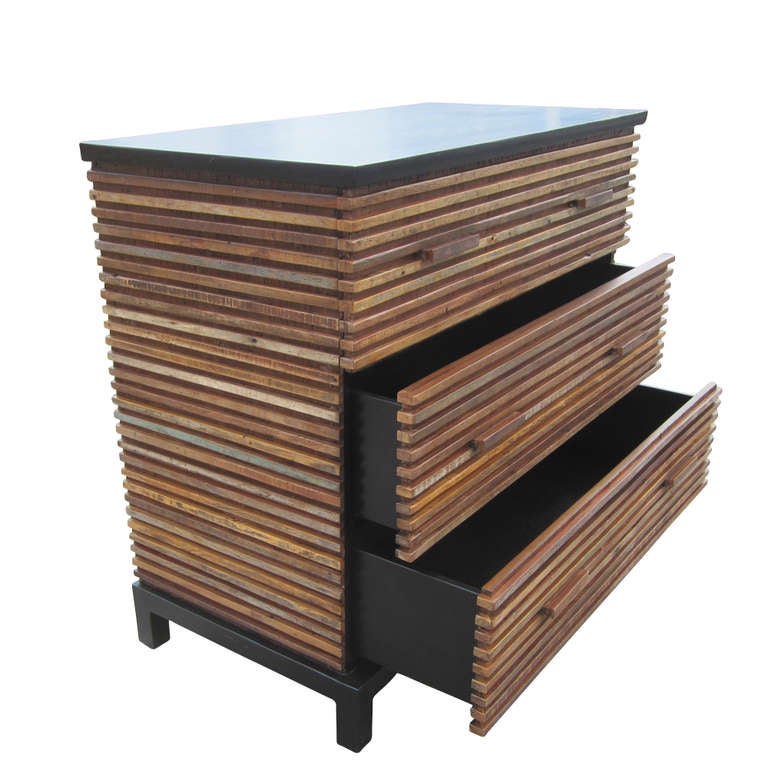 Three Drawer Wood Slat Dresser at 1stDibs | slatted dresser, slatted ...