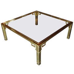 Mastercraft Square Brass Coffee Table at 1stDibs