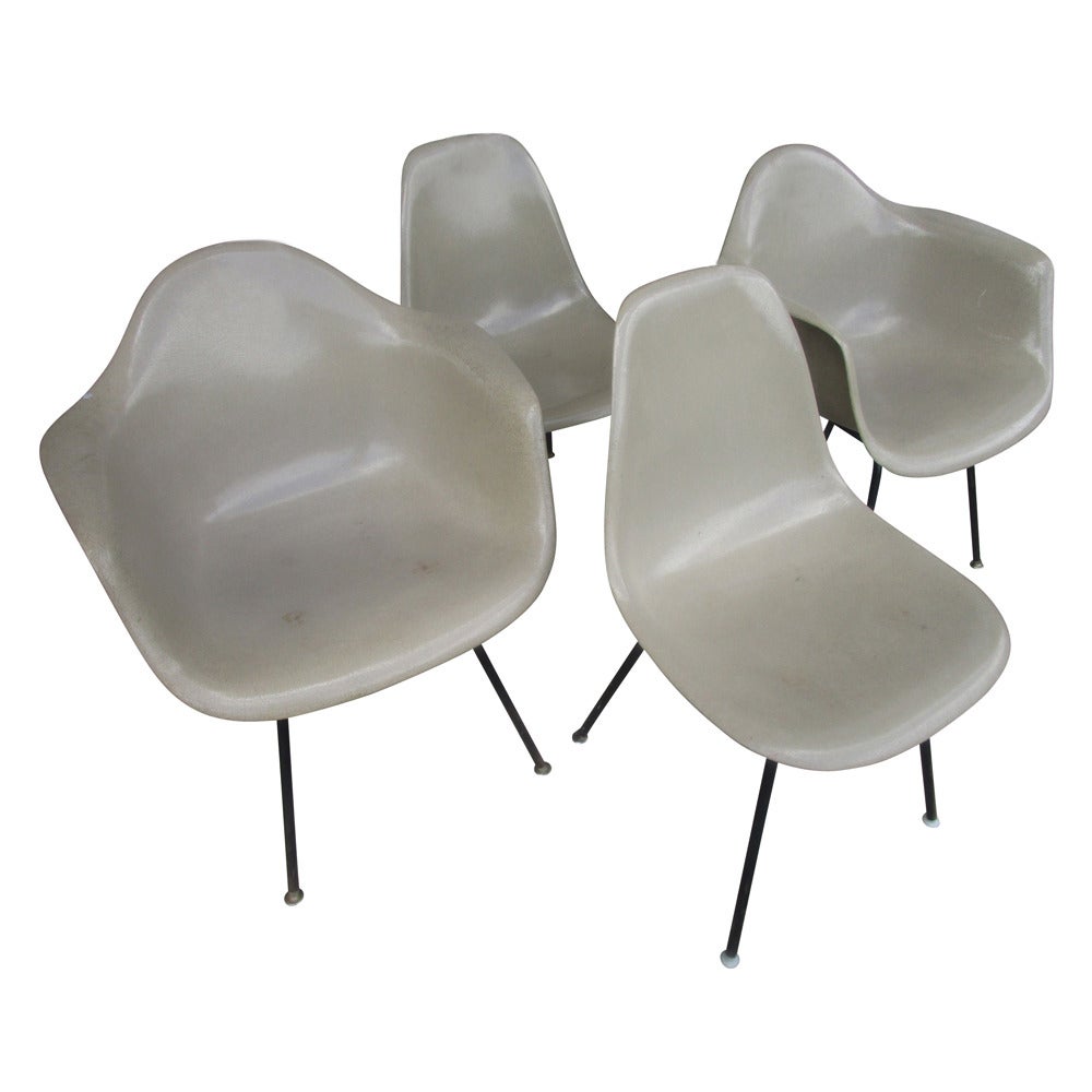 Vintage Mid-Century Modern Fiberglass Shell Chair by Eames for Herman ...