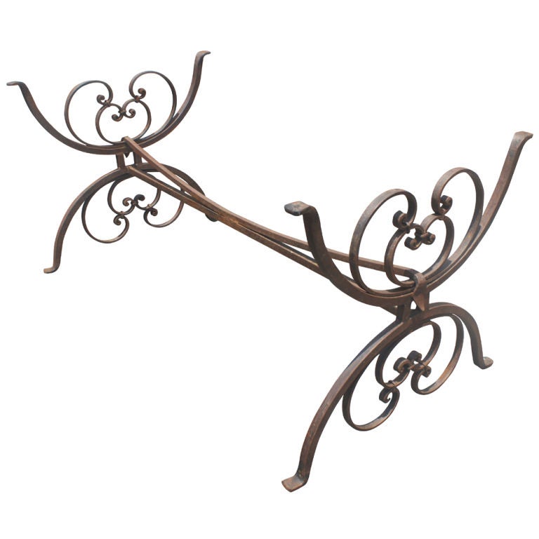 French Wrought Iron Large Table Base at 1stDibs