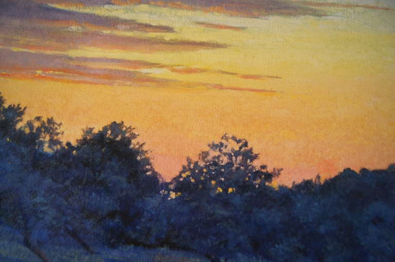Tim Saska "Sunset on the Guadalupe" Acrylic on Canvas, Signed For Sale ...